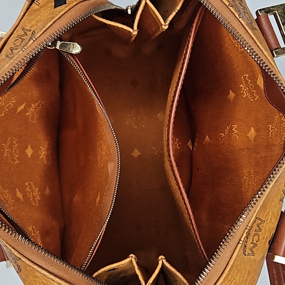 MCM | Bags | Authentic Mcm Monogram Vintage Speedy Bag Cognac Visetos W ...